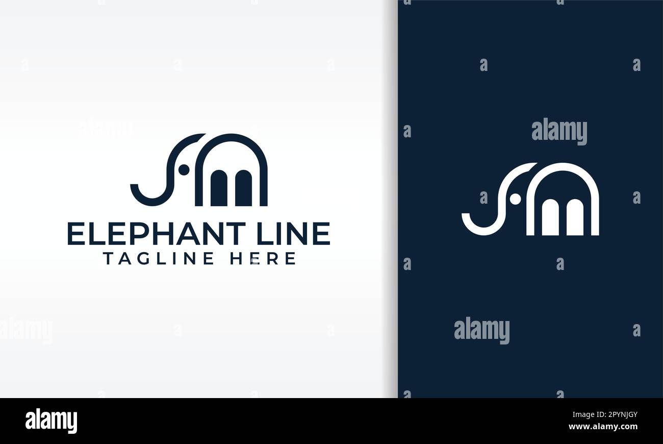 Minimalist elephant logo hi-res stock photography and images - Alamy
