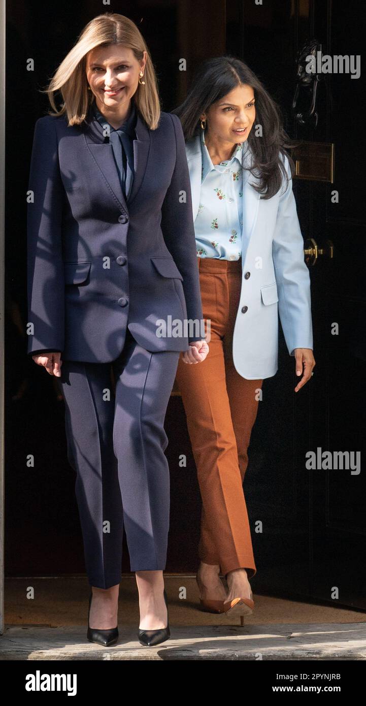 Rishi Sunak's wife Akshata Murty (right) and First Lady of Ukraine ...