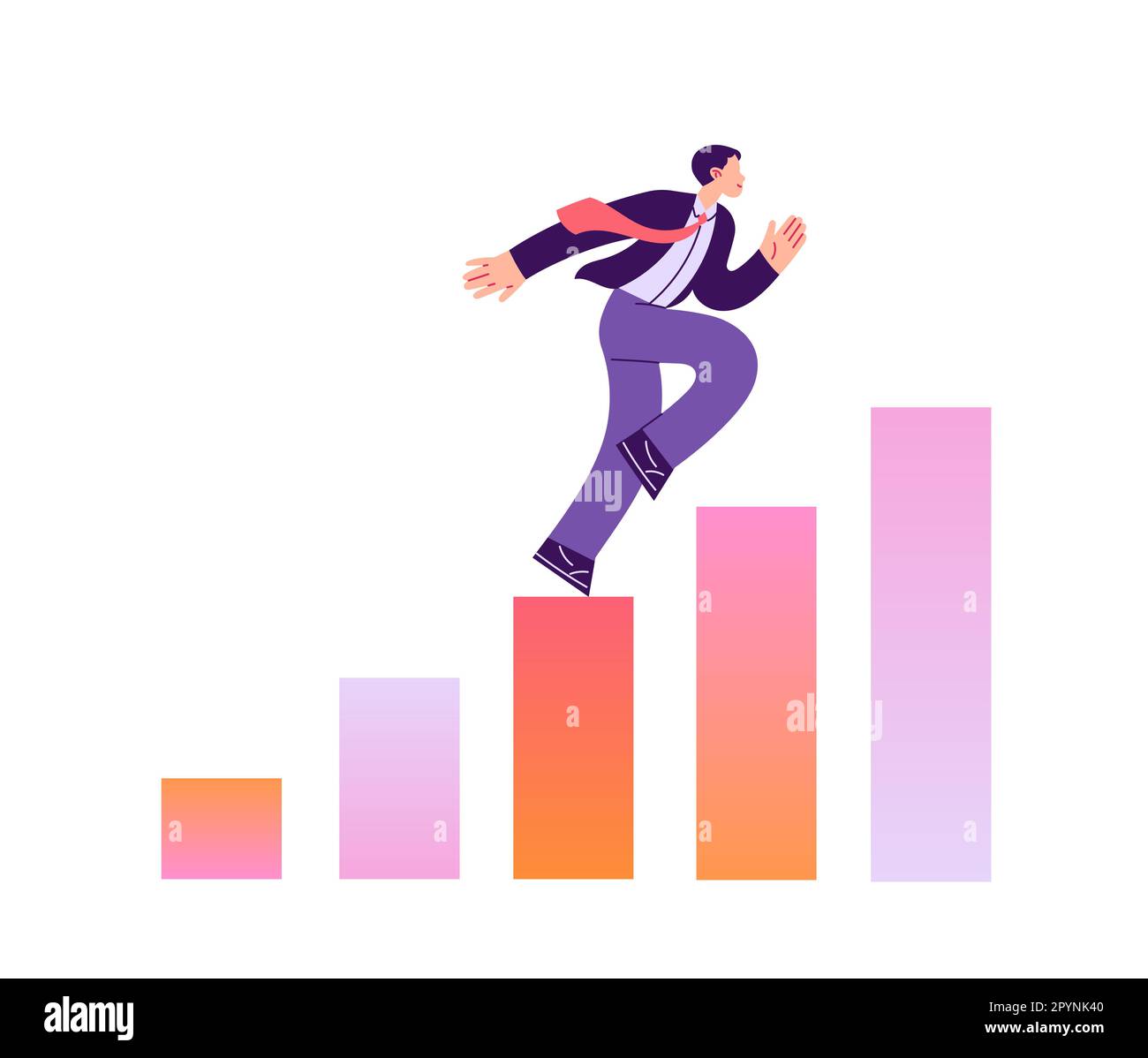 Business man running to reach higher target. Ambition to success Stock ...
