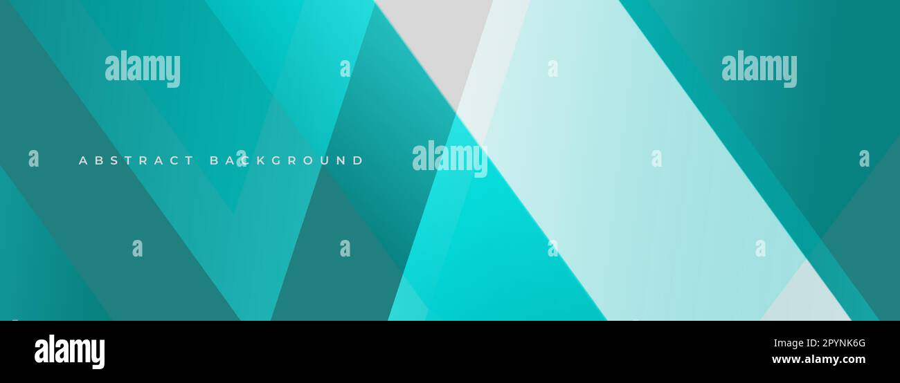 Abstract modern turquoise banner. Wide turquoise background with ...