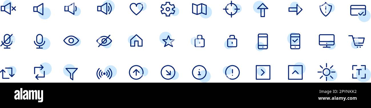 Simple minimalistic ui icons. Sound, arrows, user etc. Website ...
