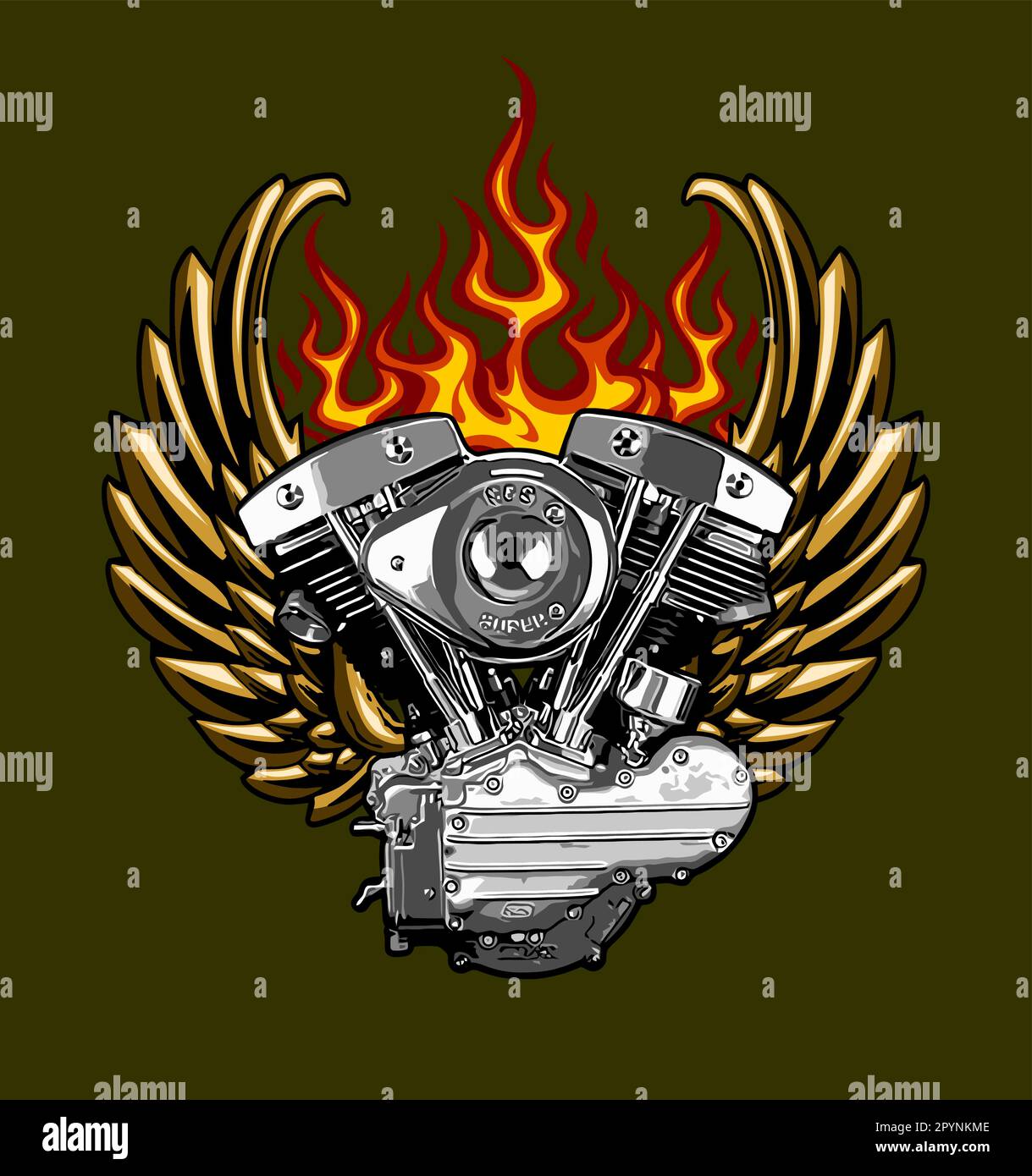 v-twin vector template Stock Vector Image & Art - Alamy