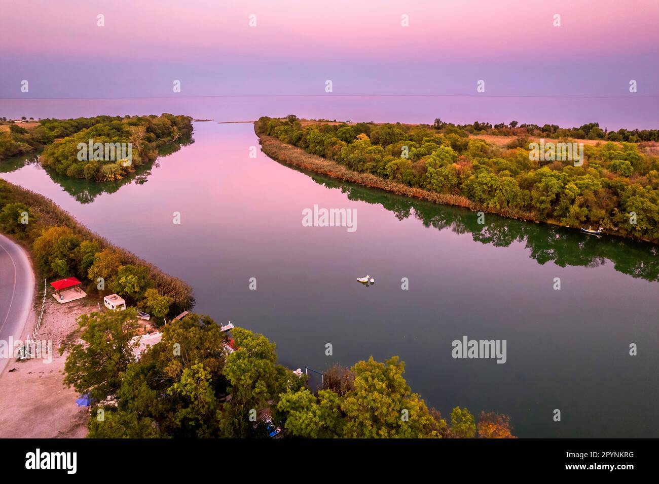 The estuary of Pineios river next to Kouloura beach (Aegean sea ...