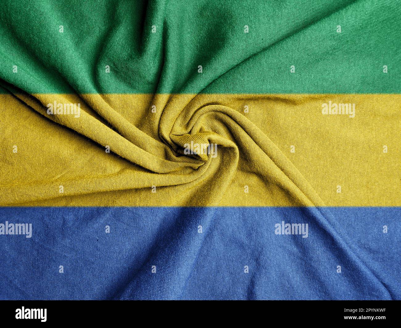 Fabric Flag of the Gabon, National Flag of the Gabon Stock Photo - Alamy