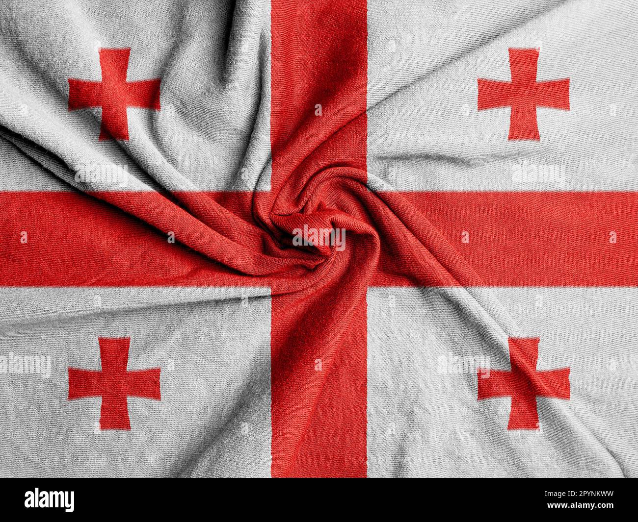 Fabric Flag of the Georgia, National Flag of the Georgia Stock Photo ...