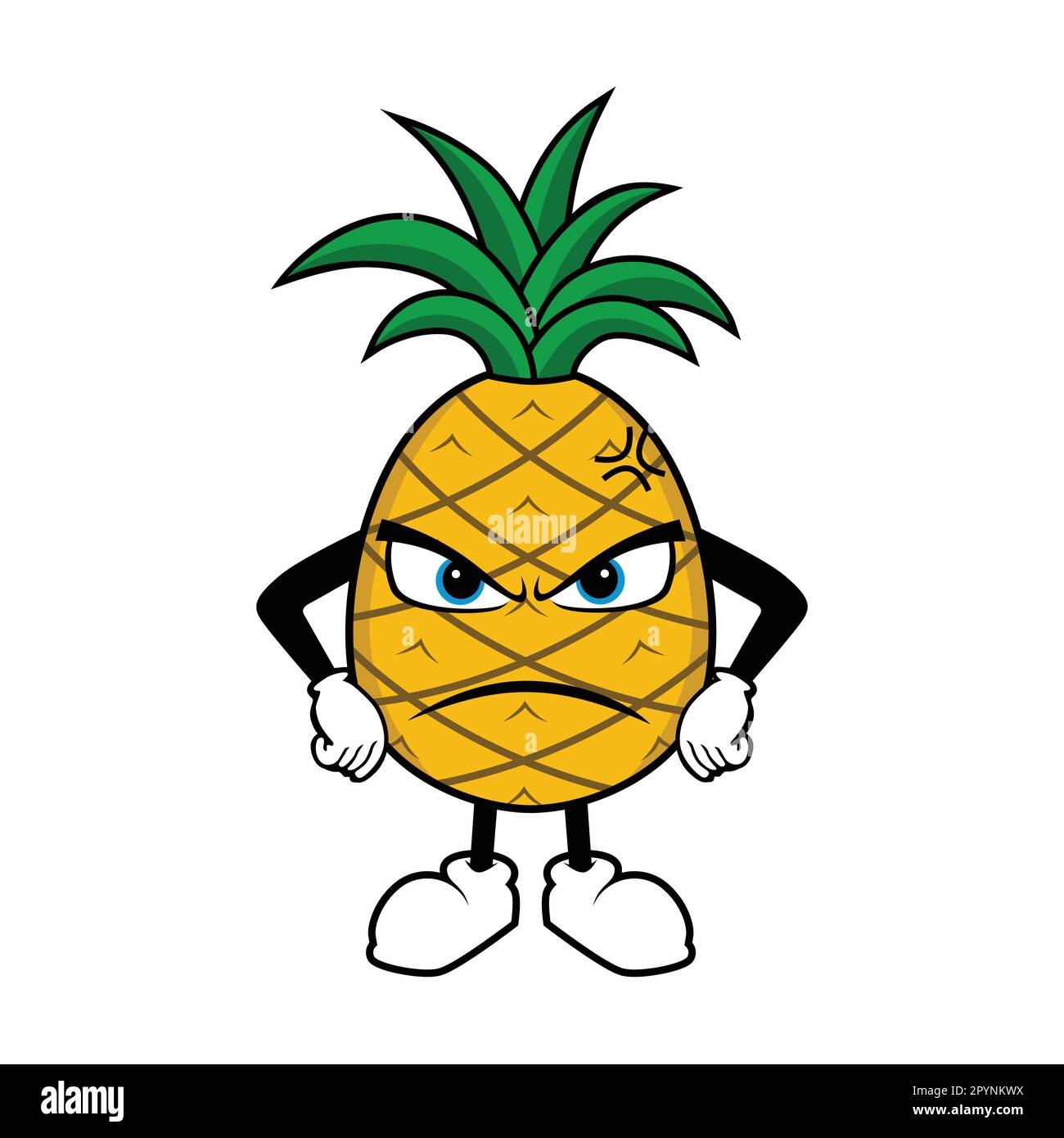 Pineapple Fruit Mascot Cartoon with angry gesture Stock Vector Image ...