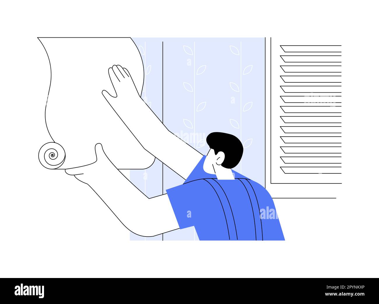 Applying wallpapers abstract concept vector illustration Stock Vector ...