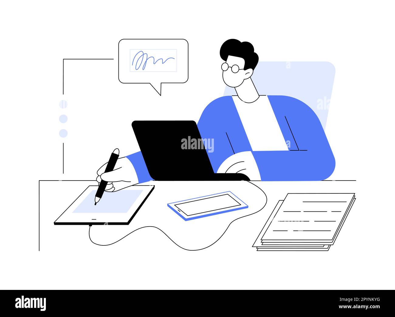 E-documents abstract concept vector illustration Stock Vector Image ...