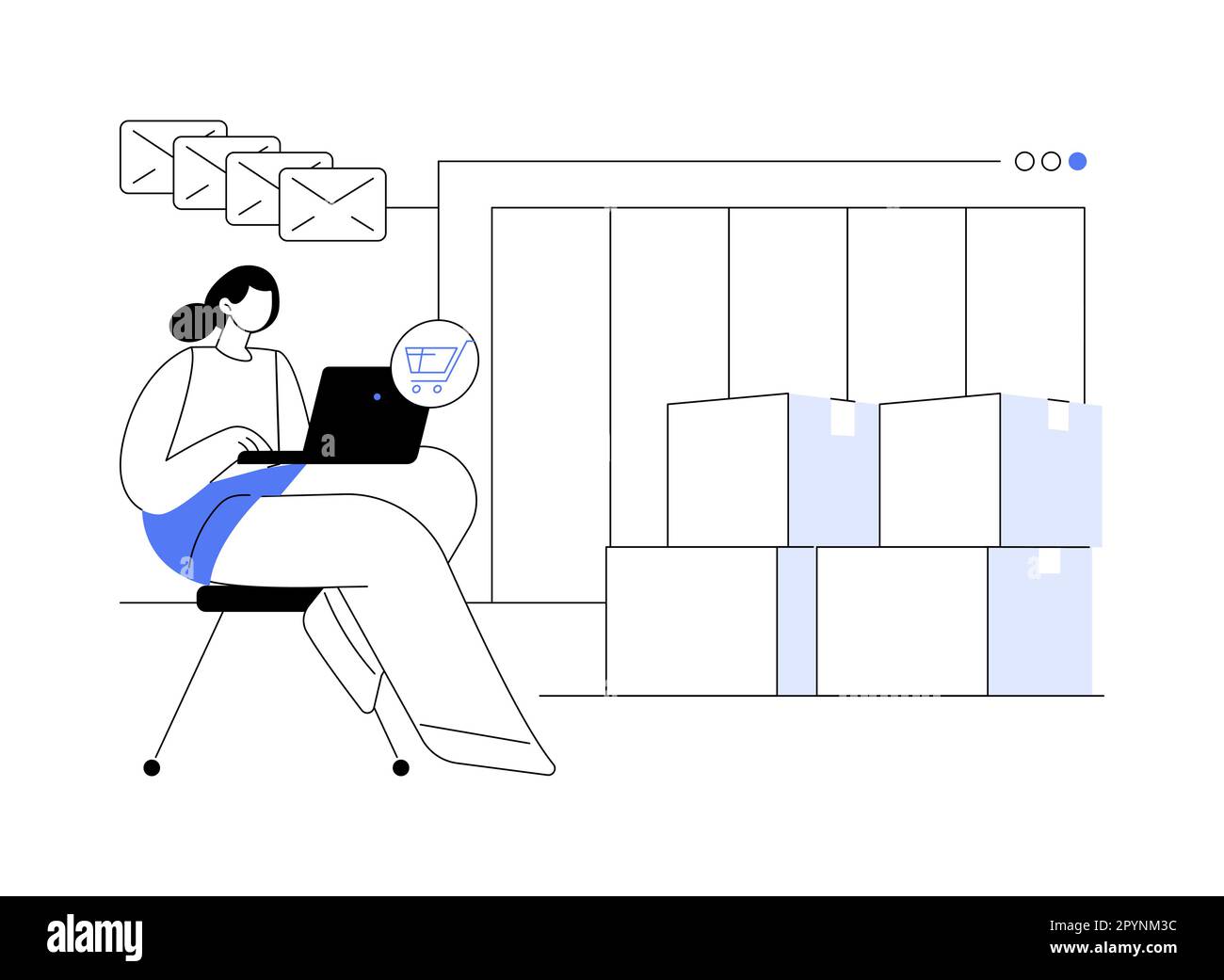 Receiving orders online abstract concept vector illustration Stock ...