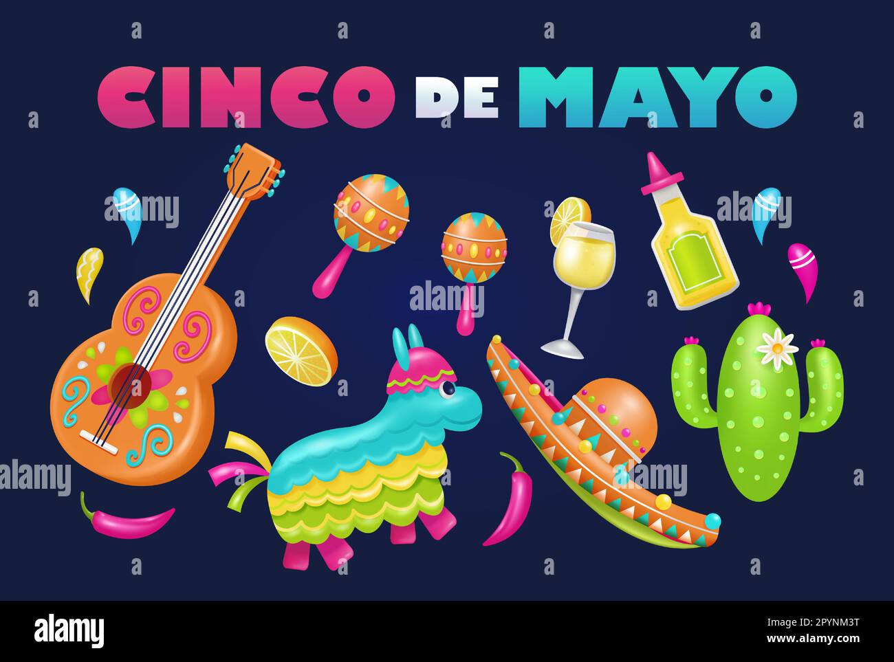 Cinco de Mayo, a federal holiday in Mexico. Fiesta poster and banner ...