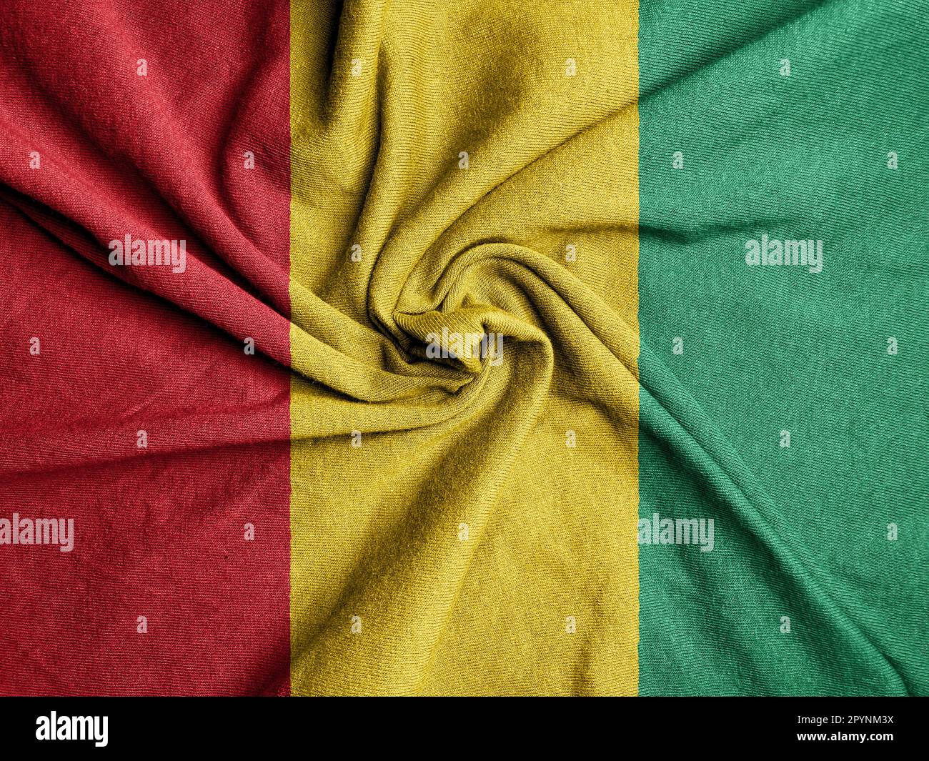 Fabric Flag of the Guinea, National Flag of the Guinea Stock Photo - Alamy