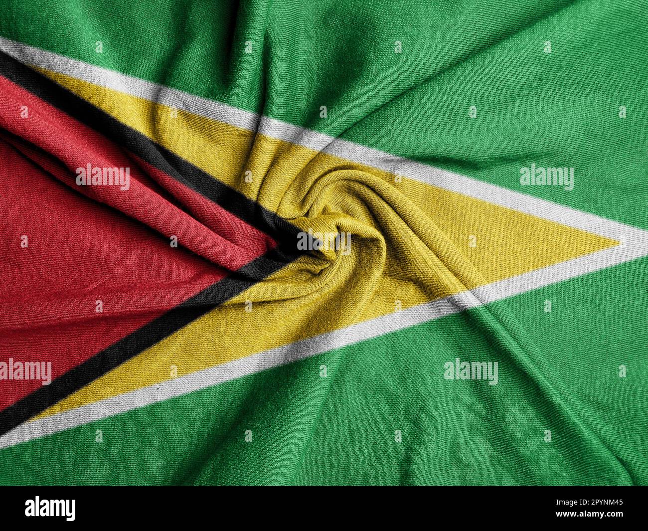 Fabric Flag of the Guyana, National Flag of the Guyana Stock Photo - Alamy