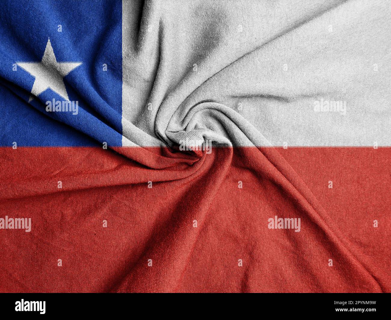 Fabric Flag of the Chile, National Flag of the Chile Stock Photo - Alamy
