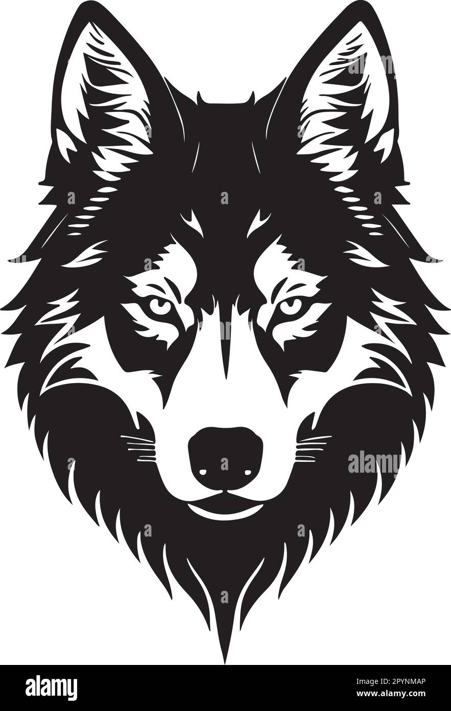 Breathtaking and powerful wolf emblem art vector Stock Vector Image ...