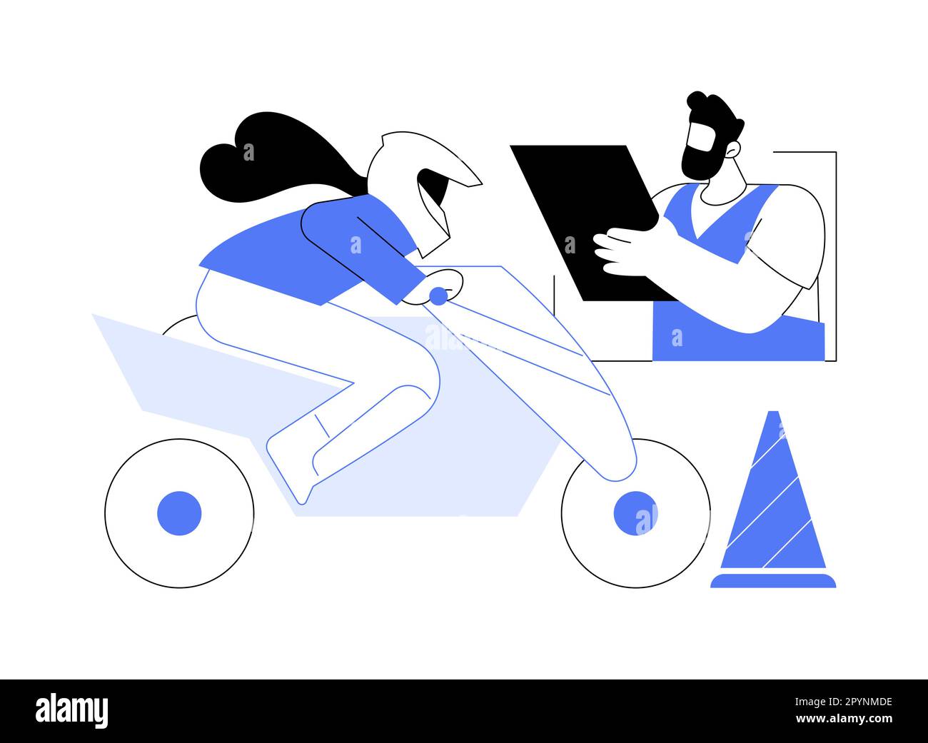 Motorcycle driving lessons abstract concept vector illustration Stock ...