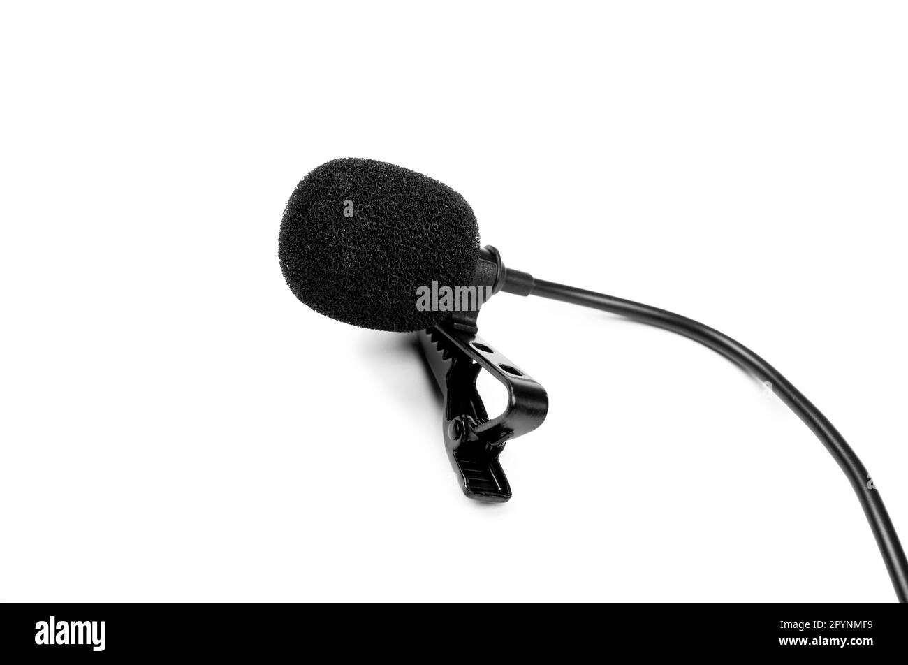 Lavalier microphone on white background Stock Photo - Alamy