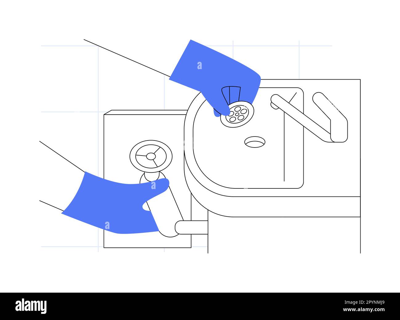 Sinks and toilets installation abstract concept vector illustration ...