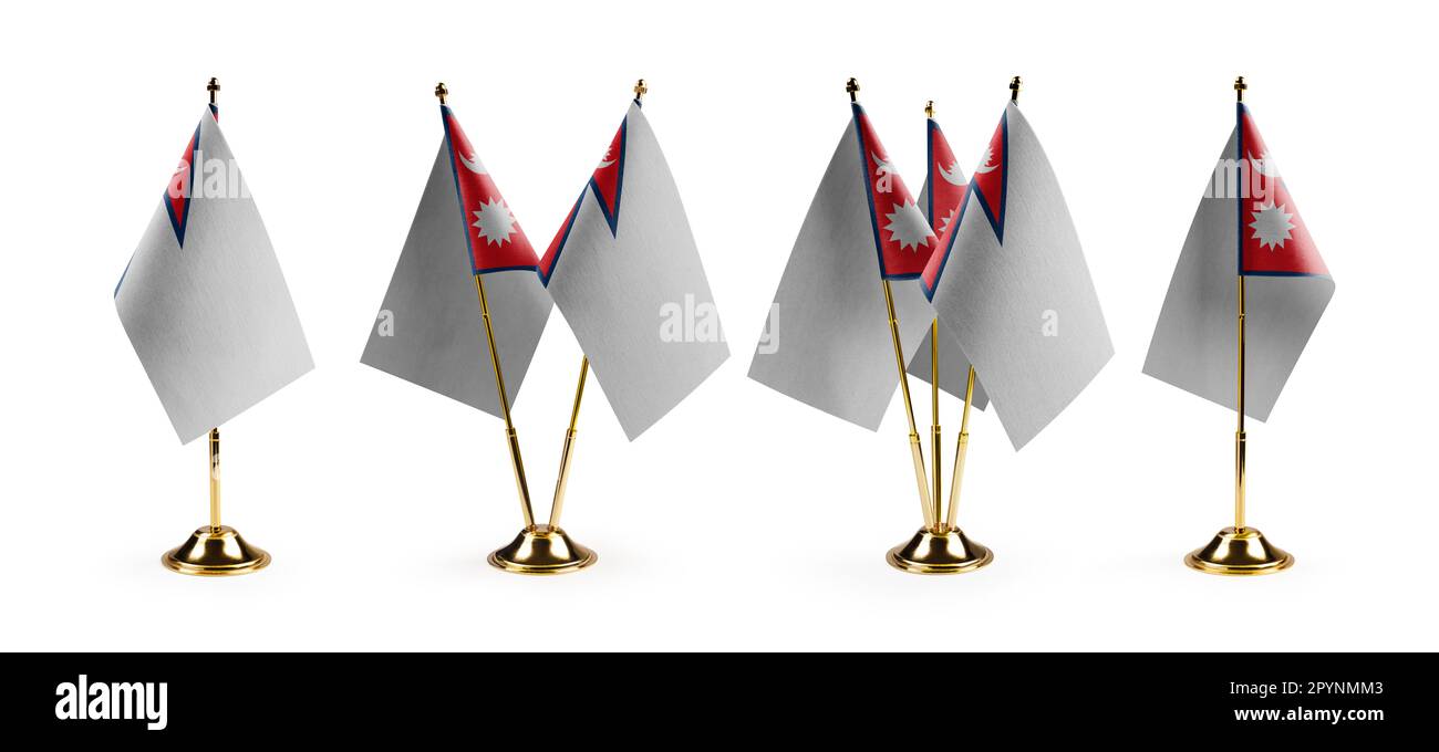 Small national flags of the Nepal on a white background Stock Photo - Alamy