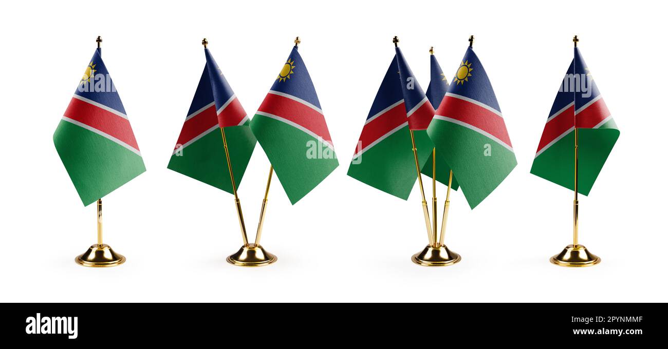 Small national flags of the Namibia on a white background Stock Photo ...