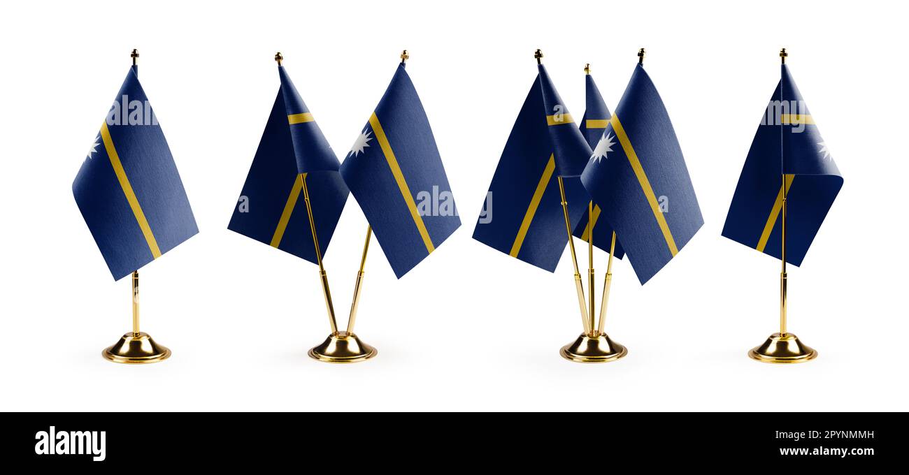 Small national flags of the Nauru on a white background Stock Photo - Alamy