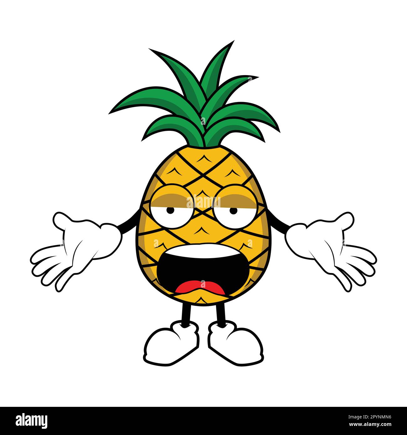 Pineapple Fruit Mascot Cartoon with angry gesture Stock Vector Image ...