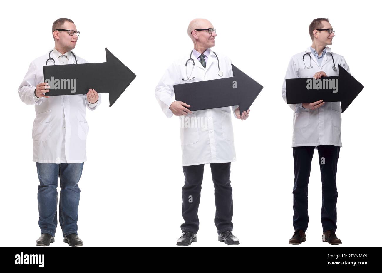 group of successful business people with black arrow Stock Photo - Alamy