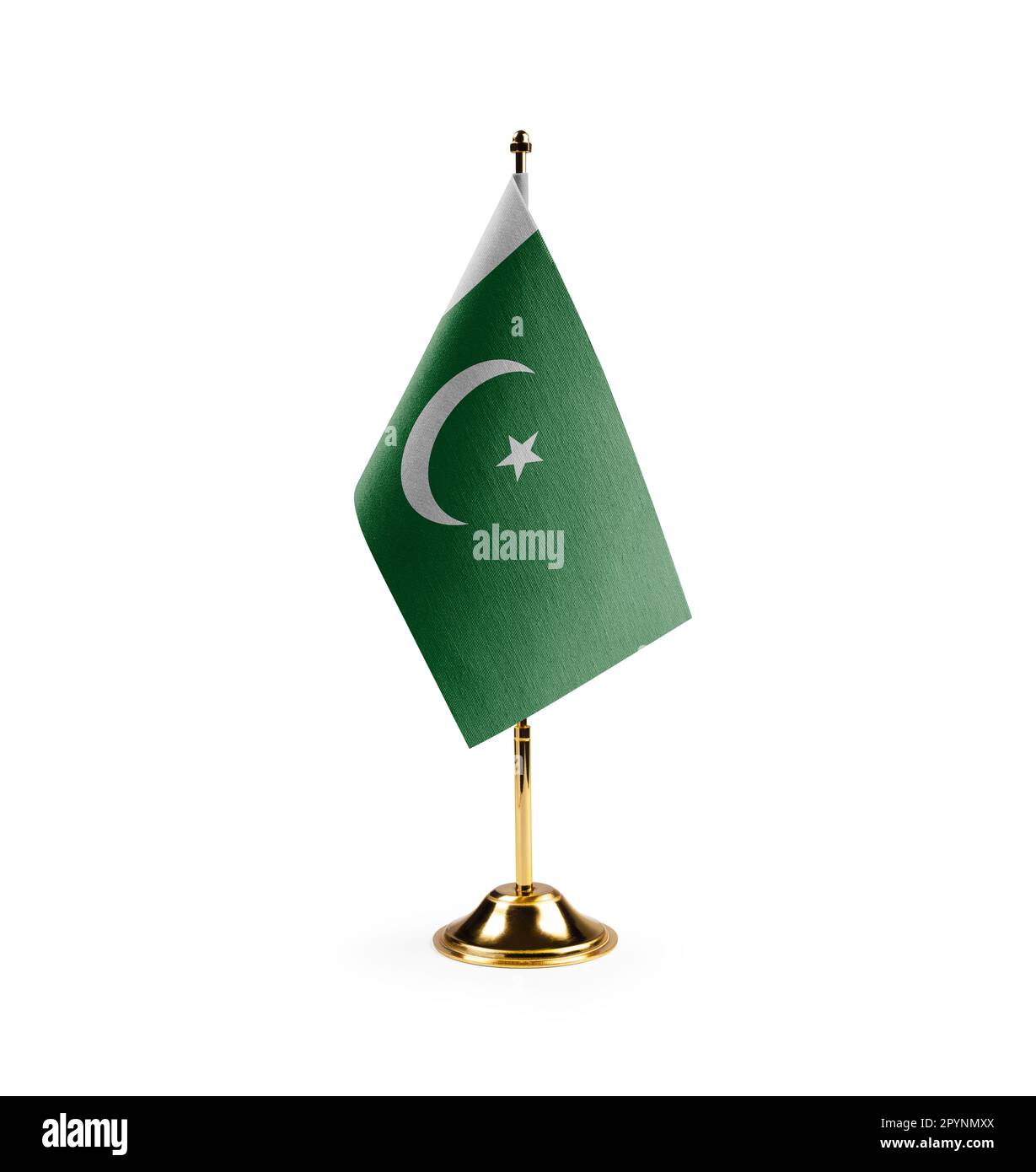 Small national flag of the Pakistan on a white background Stock Photo ...