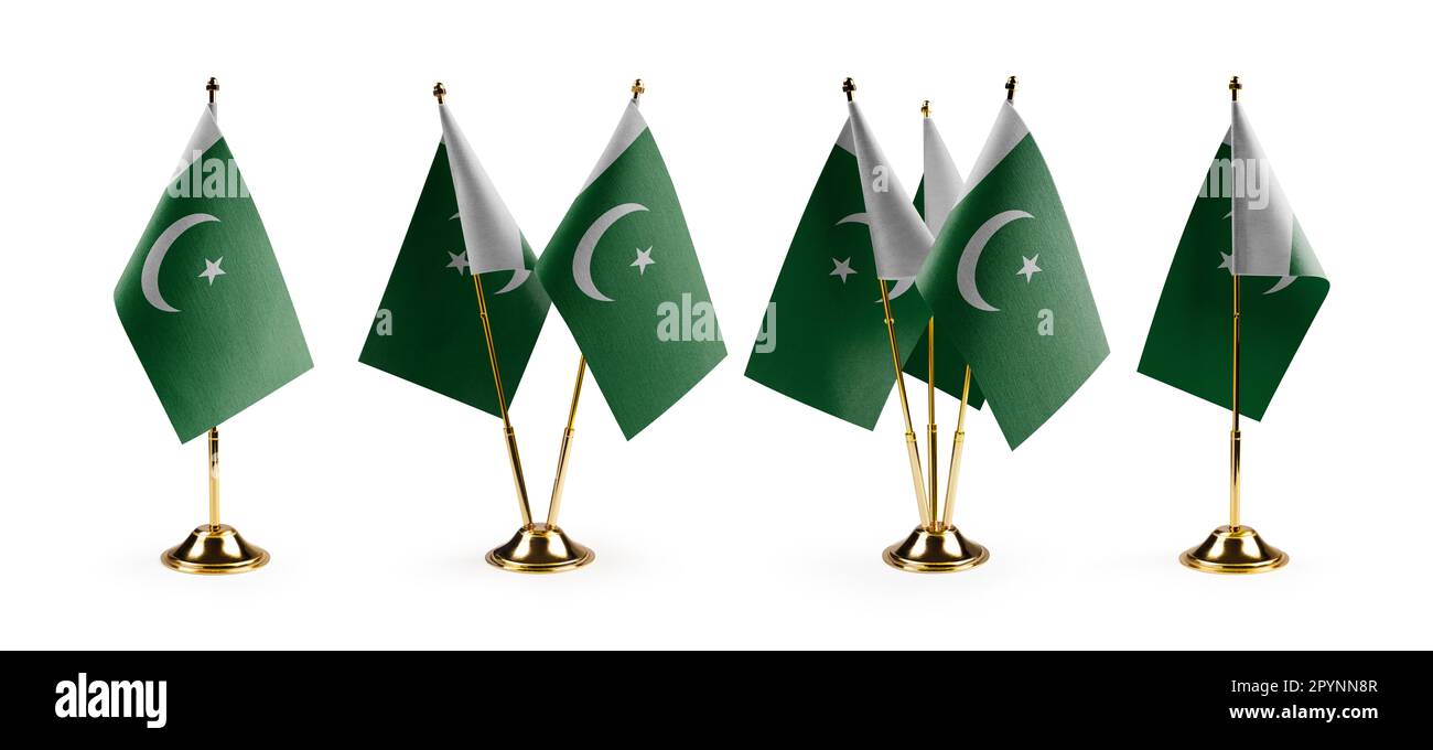 Small national flags of the Pakistan on a white background Stock Photo ...