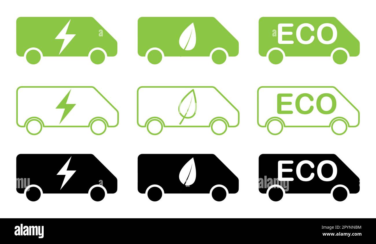 Set of icons of electric cars. The concept of using alternative energy ... Set of icons of electric cars. The concept of using alternative energy ...