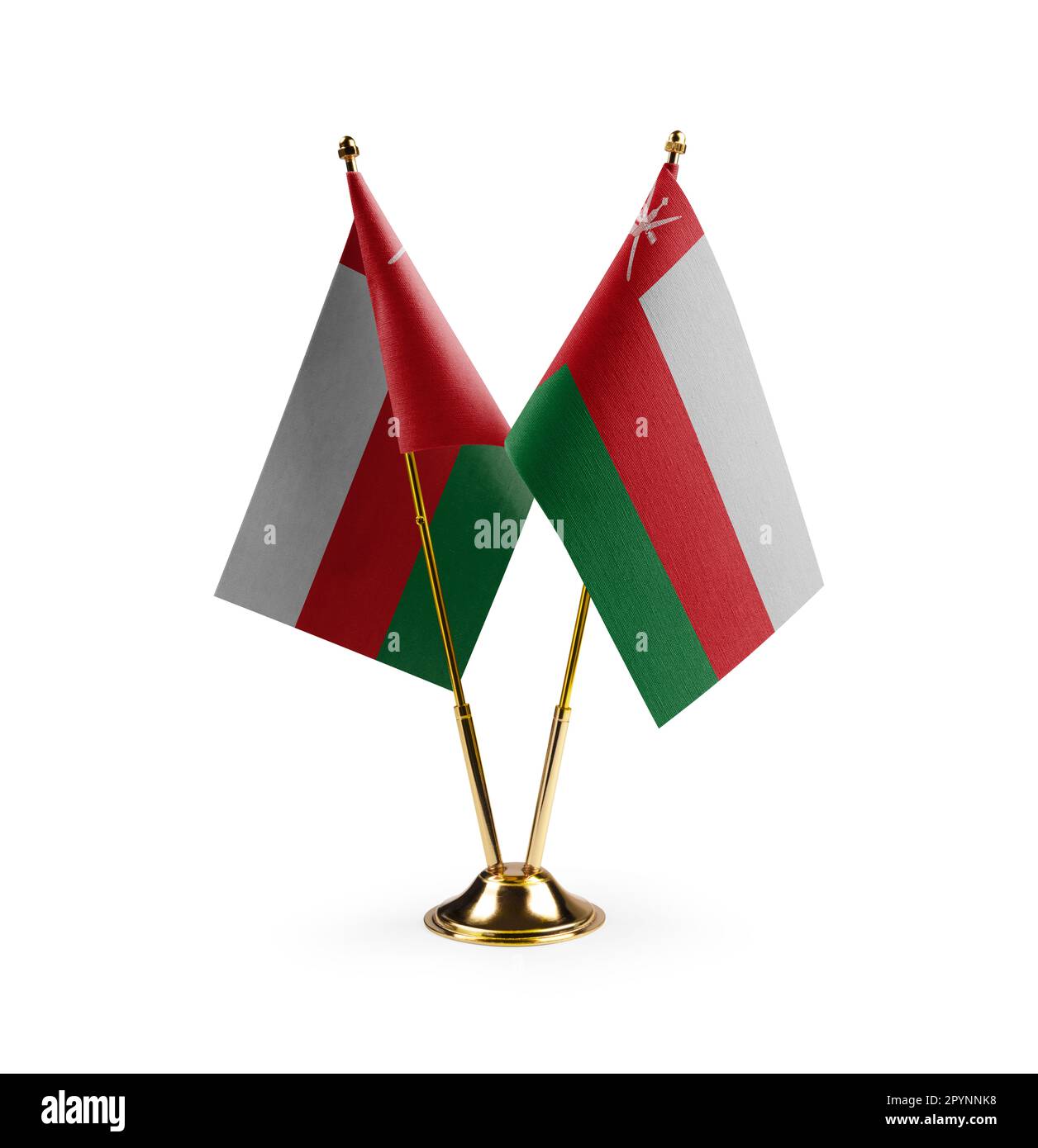 Small national flags of the Oman on a white background Stock Photo - Alamy