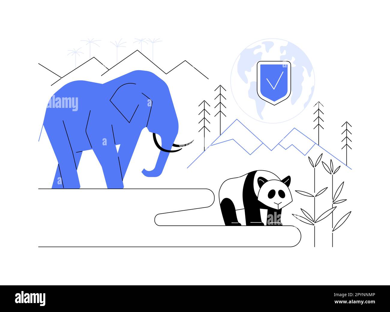 Wild animals protection abstract concept vector illustration Stock ...