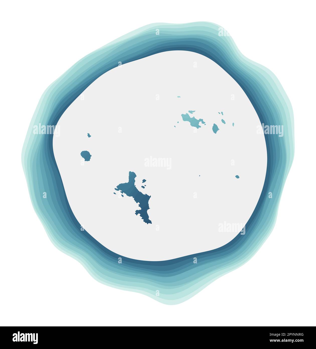 Seychelles logo. Badge of the island. Layered circular sign around ...