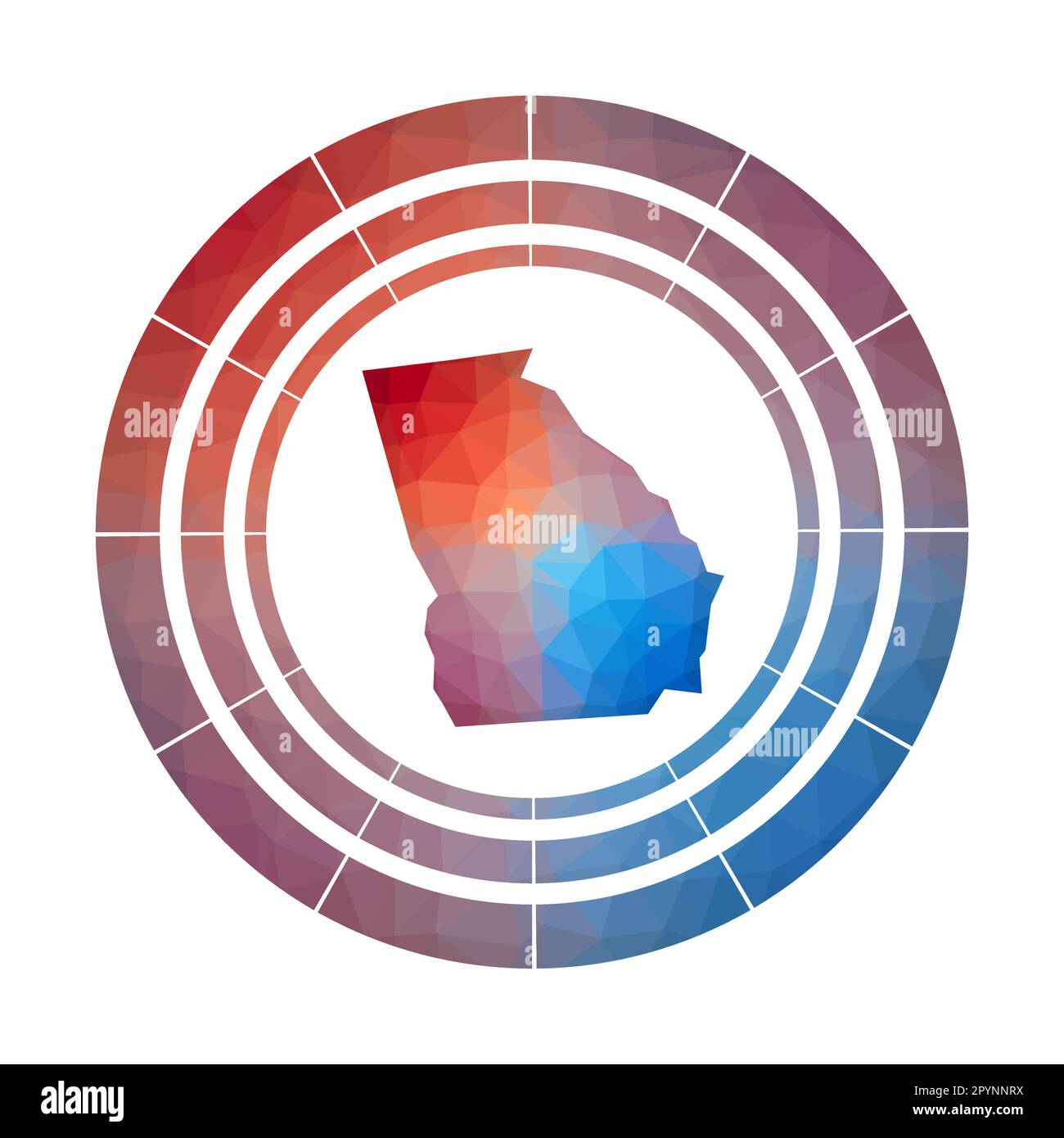 Georgia badge. Bright gradient logo of US state in low poly style Stock ...