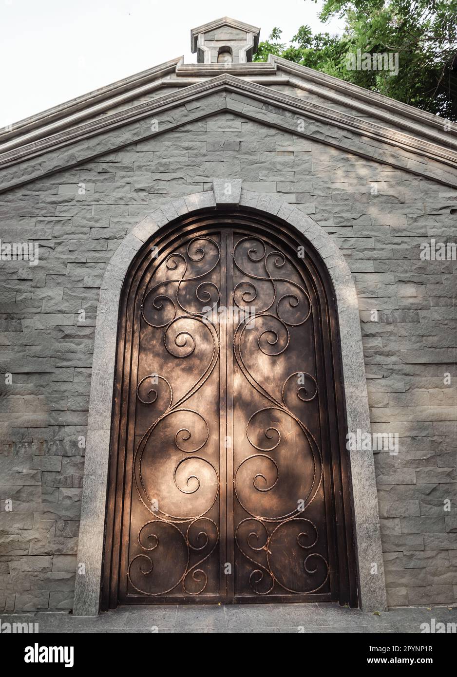 Nakhonsawan, Thailand - Apr 23, 2023 - Antique iron arched door on ...