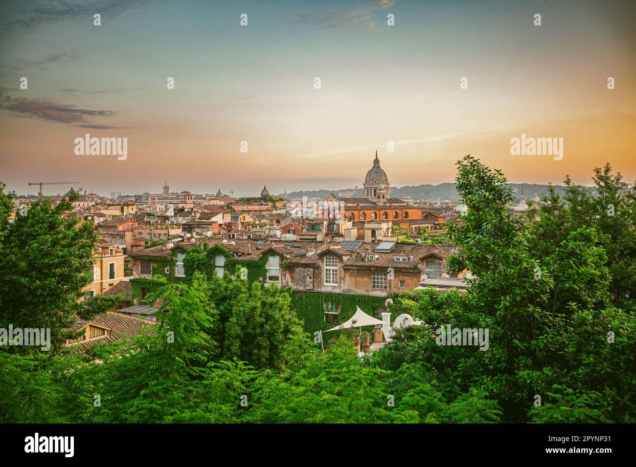 Rome, Italy .Beautiful view at the Rome .Panoramic view of the city ...