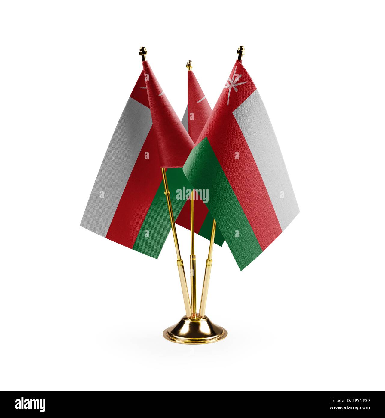 Small national flags of the Oman on a white background Stock Photo - Alamy