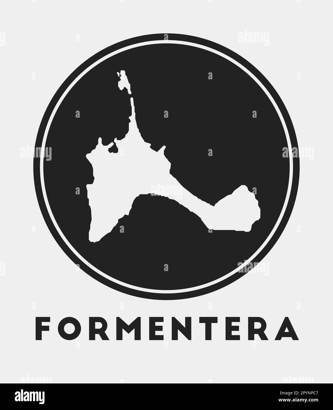 Formentera Icon Round Logo With Island Map And Title Stylish Formentera Badge With Map Vector