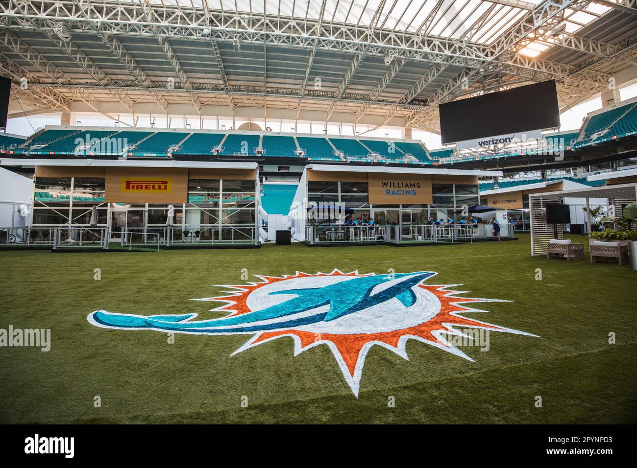 Miami, USA. 04th May, 2023. Circuit atmosphere - the F1 Paddock ...