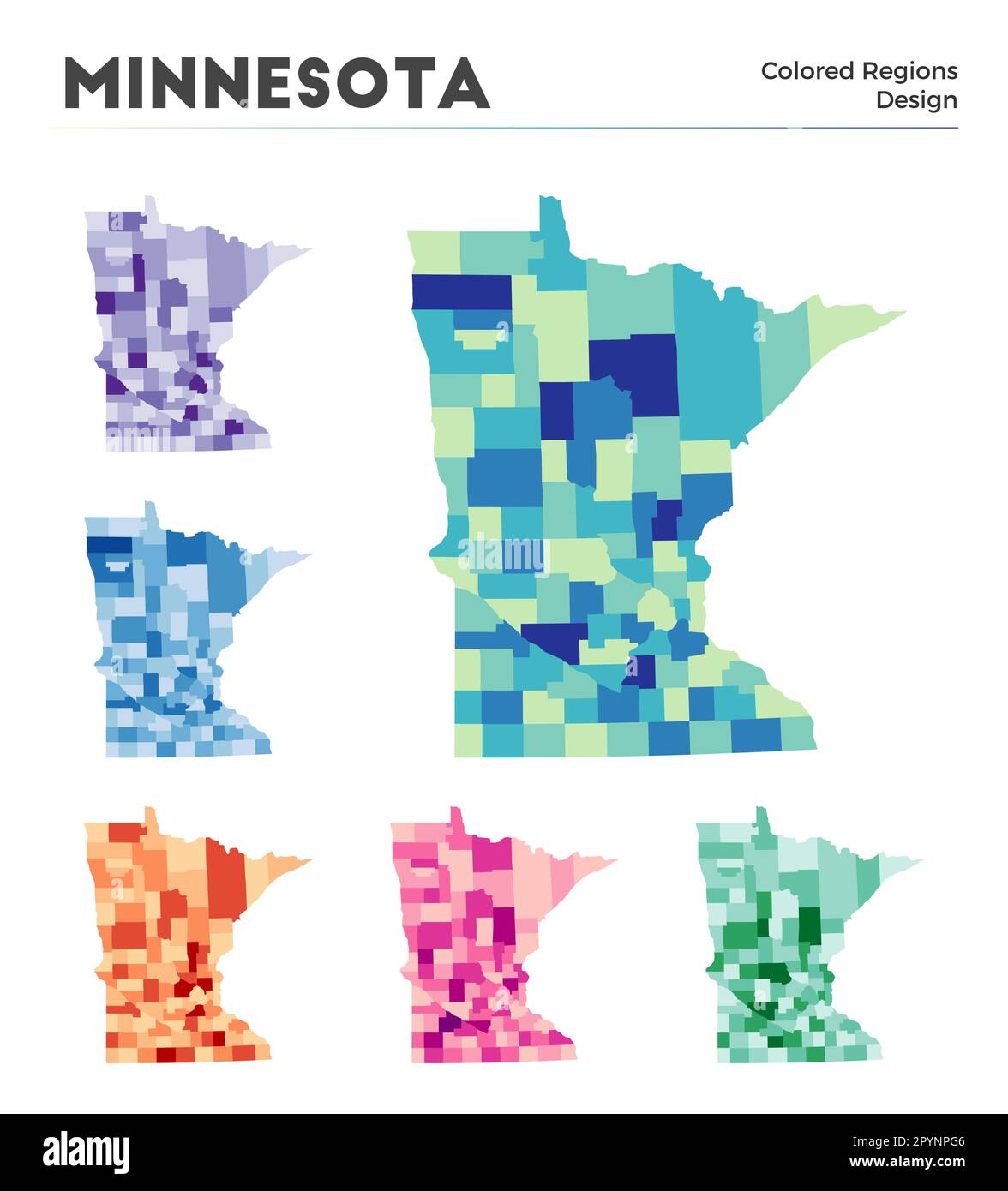Minnesota Map Collection Borders Of Minnesota For Your Infographic Colored Us State Regions