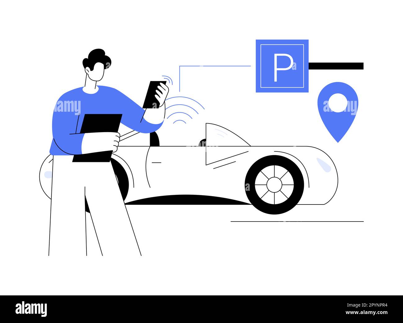 Self-parking car system abstract concept vector illustration Stock ...