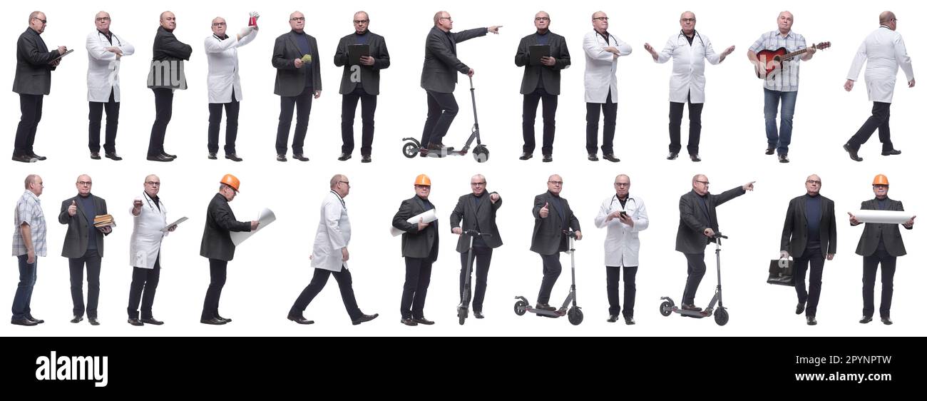 collage of a man in full growth displaying many professions and ...
