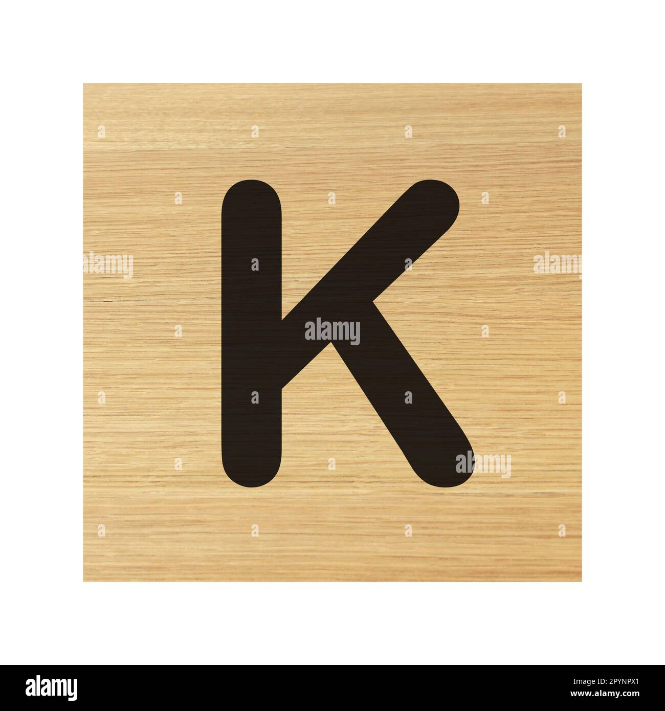 capital K wood block on white with clipping path Stock Photo - Alamy