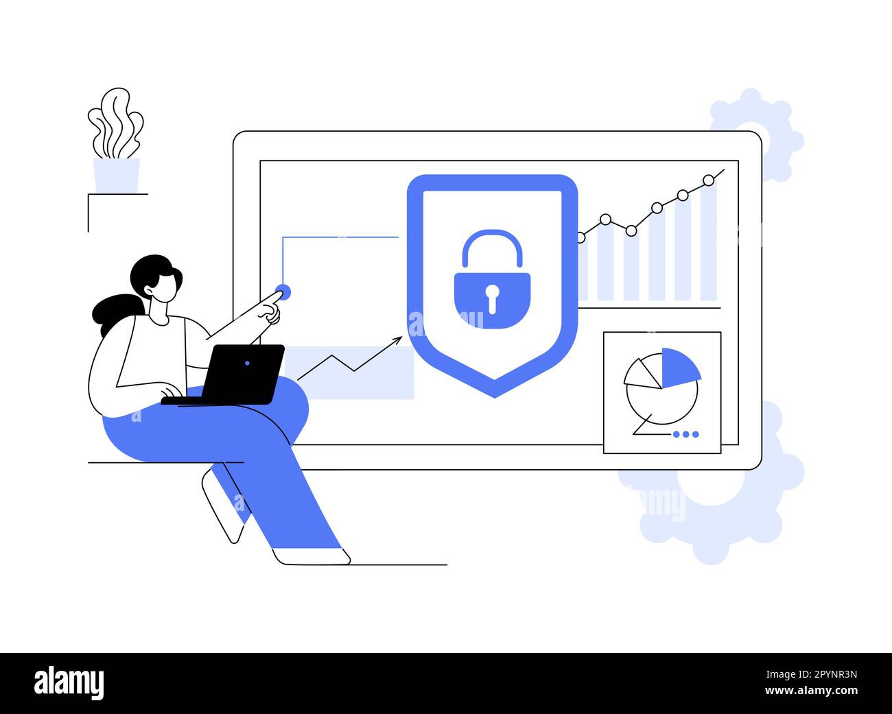 Cyber security risk management abstract concept vector illustration ...