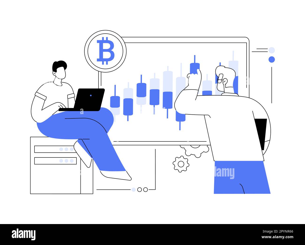 Cryptocurrency trading desk abstract concept vector illustration Stock ...