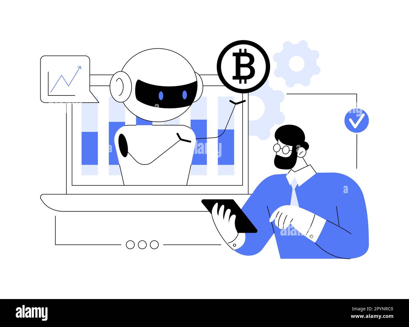 Crypto trading bot abstract concept vector illustration Stock Vector ...