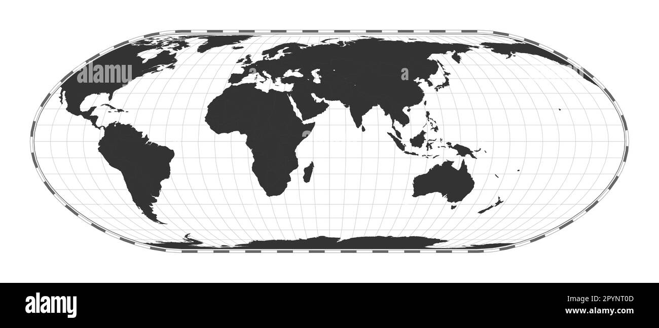 Vector world map. Nel-Hammer projection. Plain world geographical map ...