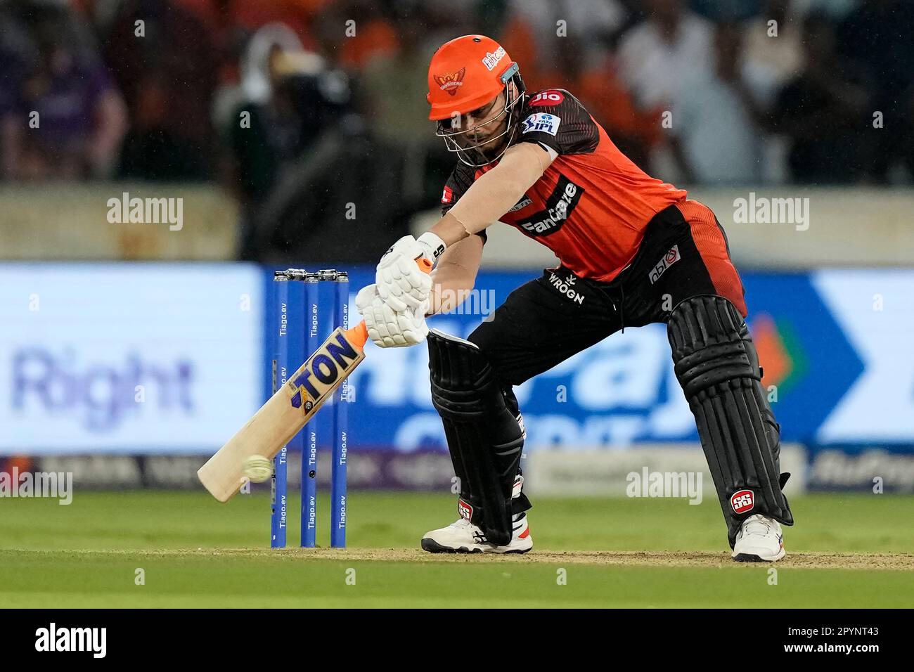 Sunrisers Hyderabad's Abdul Samad plays a shot during the Indian ...
