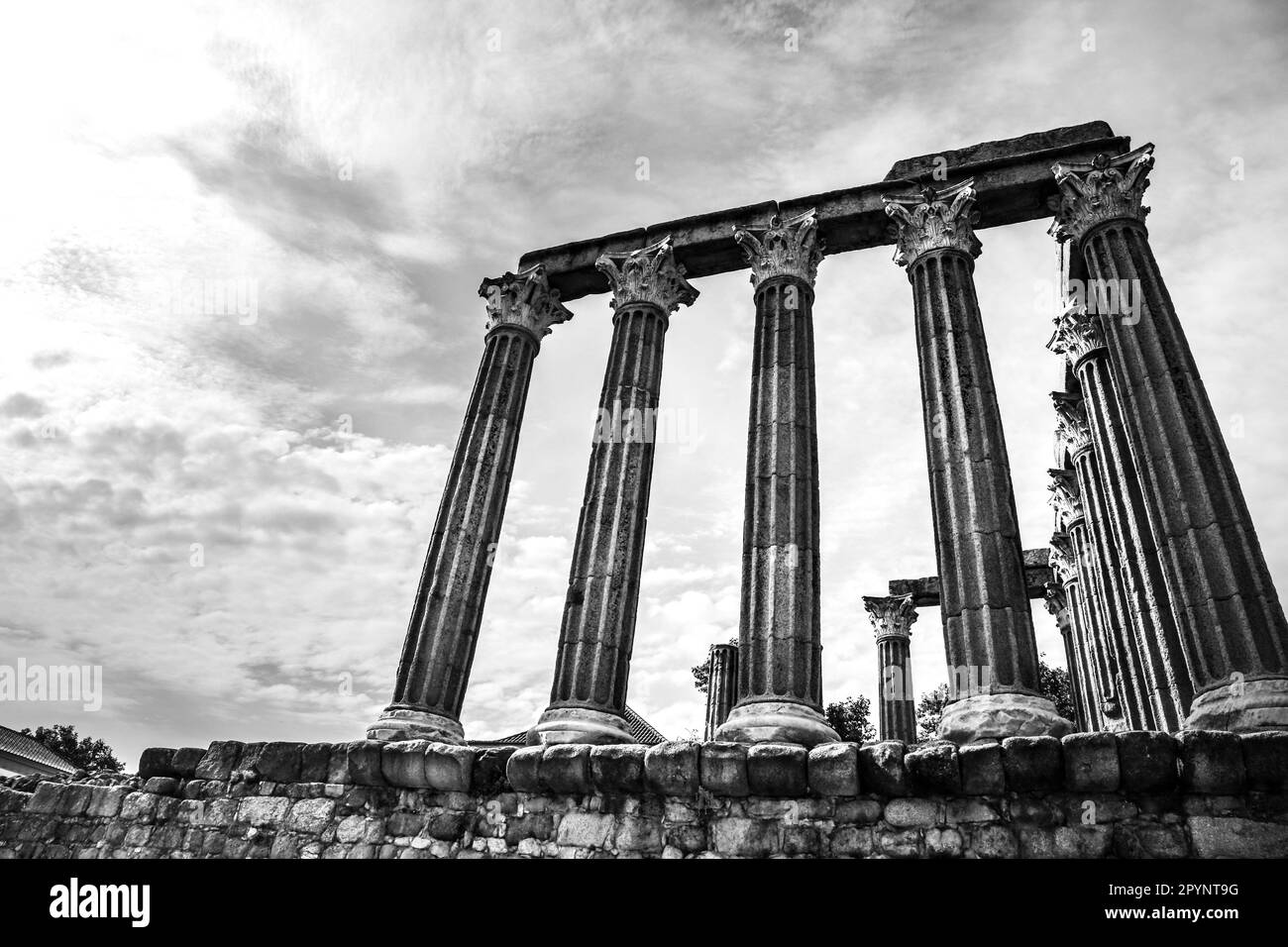 Colossal Temple of the goddess Diana in Evora town Stock Photo - Alamy