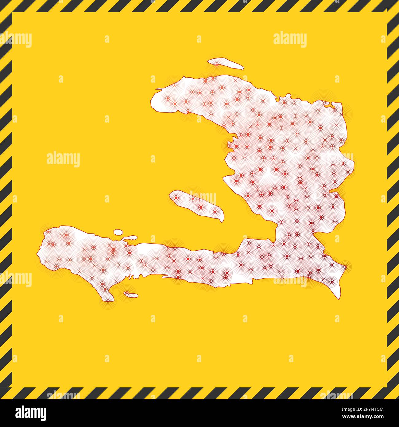 Haiti closed - virus danger sign. Lockdown country icon. Black striped ...