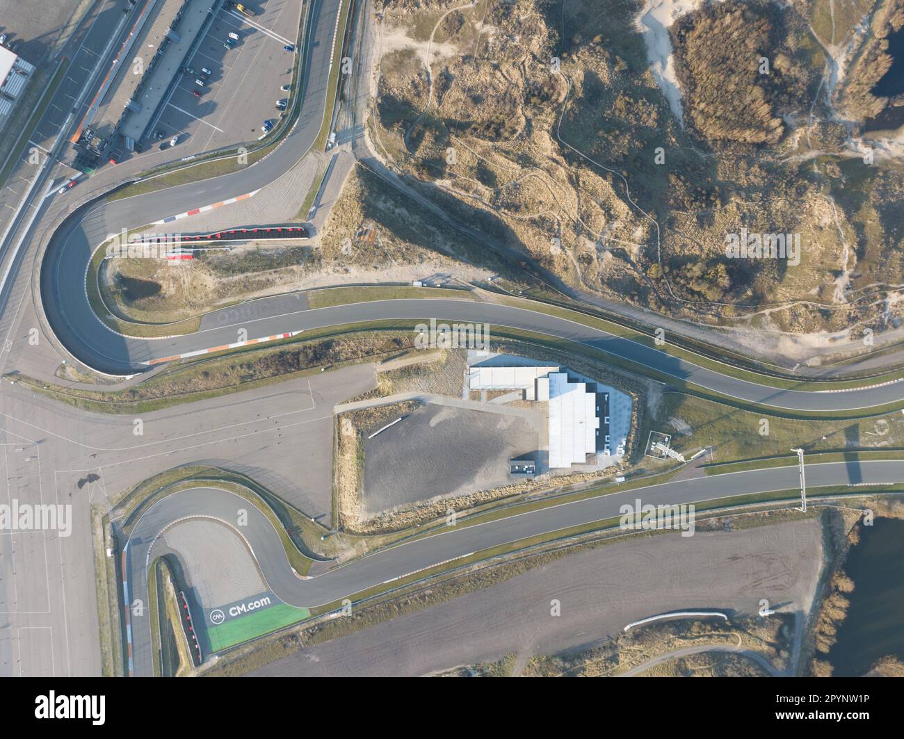 Drone footage capturing the twists and turns of the iconic Zandvoort ...